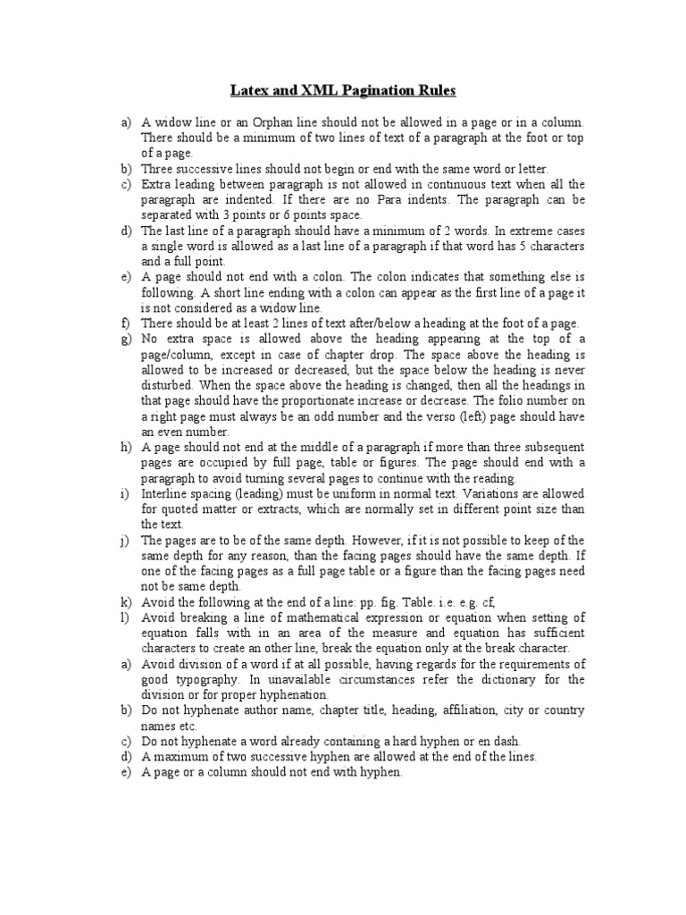 Latex Pagination Rules | PDF | Paragraph | Graphic Design