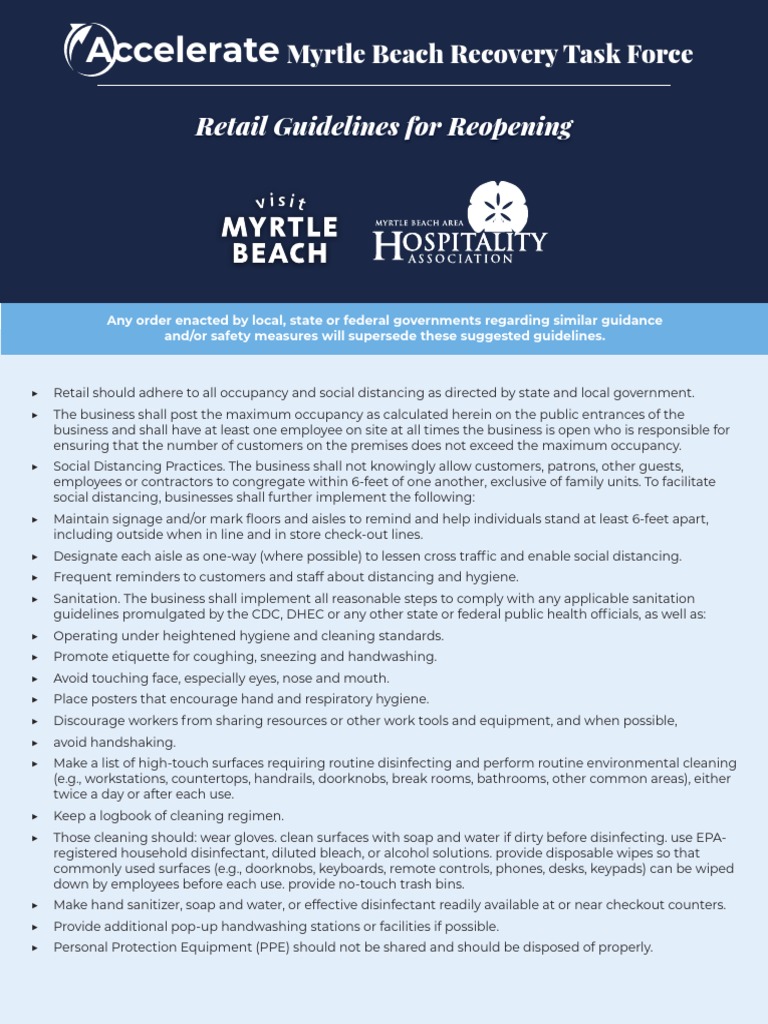 Retail Guidelines | PDF | Disinfectant | Hygiene