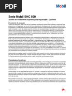 Ficha Técnica Mobil SHC™ 630 | PDF | Engranaje | Lubricante