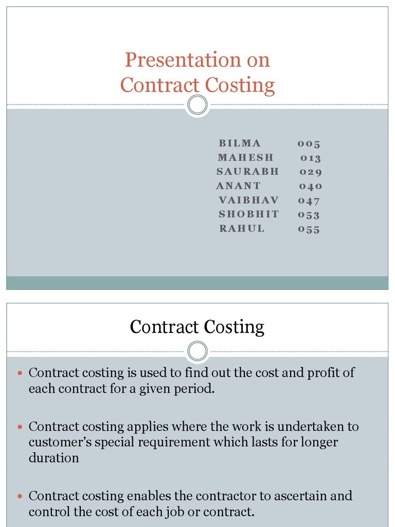Contract Costing | PDF | Debits And Credits | Expense