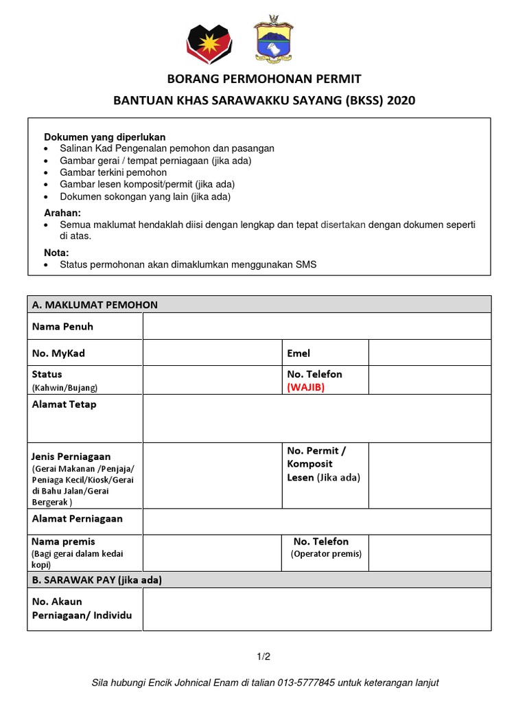 Borang Permohonan Permit Sementara - PBT - BM Version-1 PDF | PDF