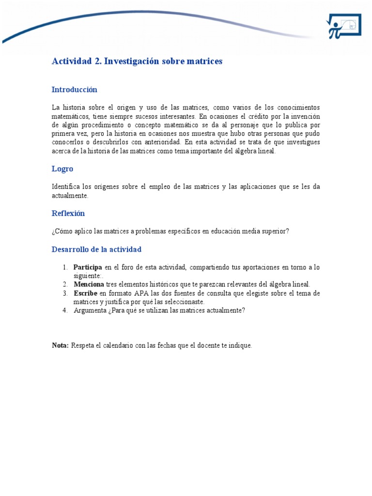 03 em 05 Emal U1 A2 Josefina Tirado | PDF | Determinante | Matriz (Matemáticas)