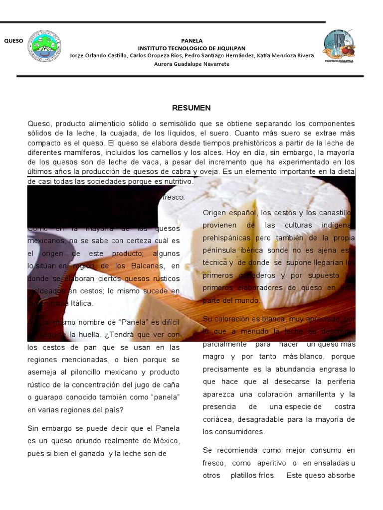 Practica Queso Panela | PDF | Queso | Leche