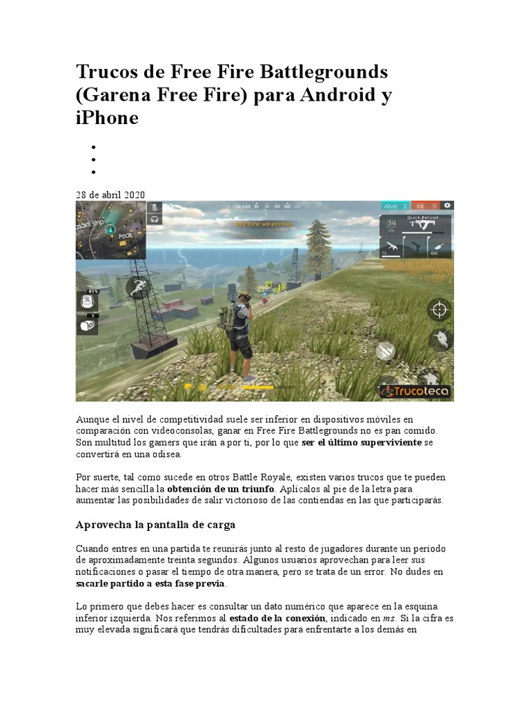 Trucos de Free Fire Battlegrounds (Garena Free Fire) para Android y ...
