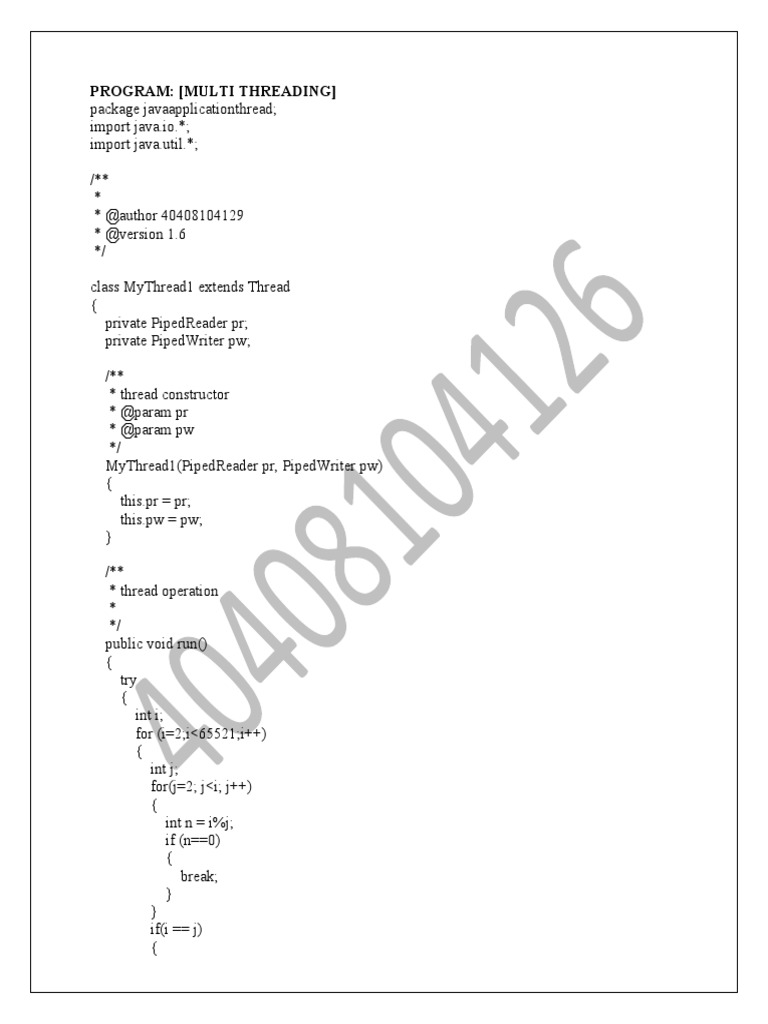 Multi Thread | PDF | Programming | Constructor (Object Oriented Programming)