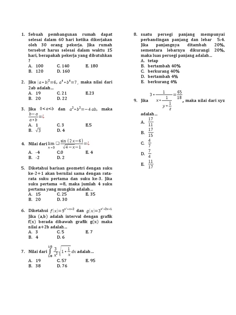 Soal Kedinasan | PDF