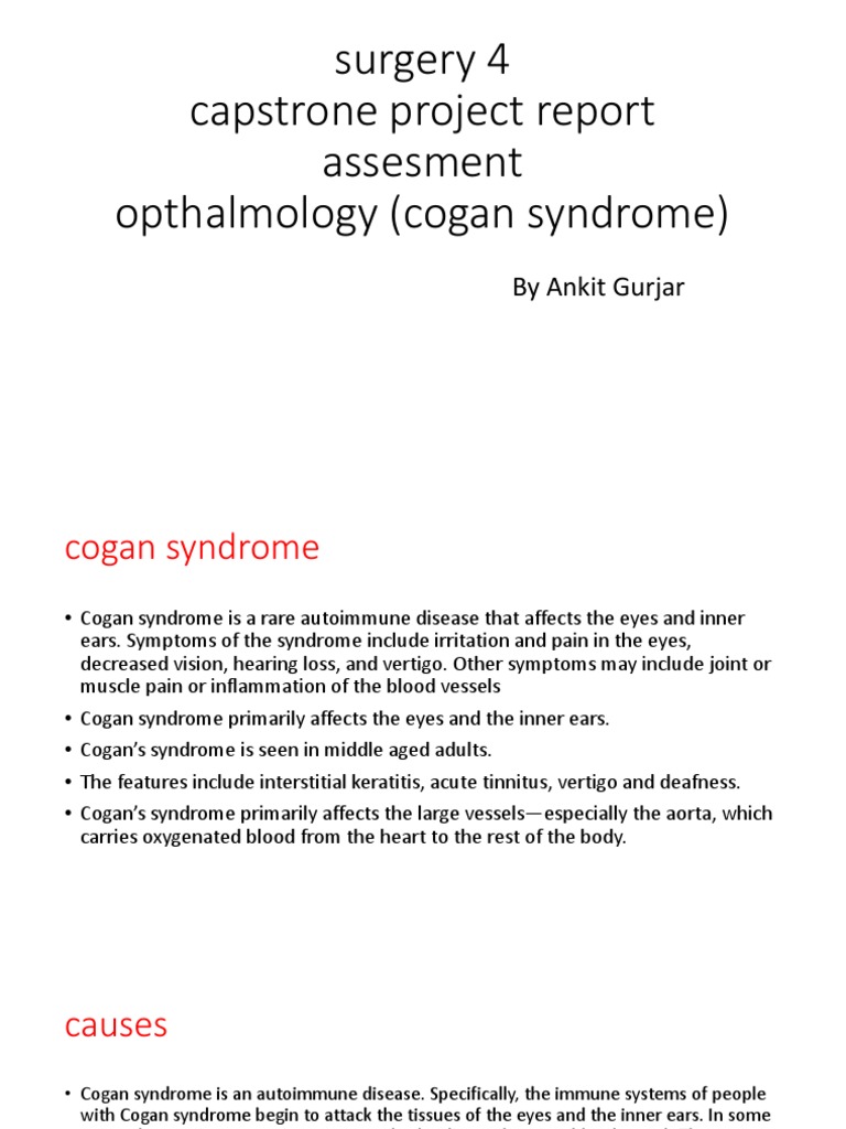 Cogan Syndrome Surger 4, Ankit | Download Free PDF | Vertigo | Autoimmunity