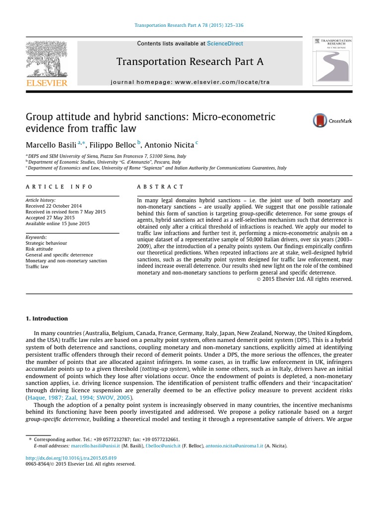 Transportation Research Part A: Marcello Basili, Filippo Belloc ...