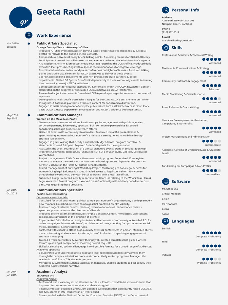 Geeta Rathi Resume - Feb 2020 | PDF | Business