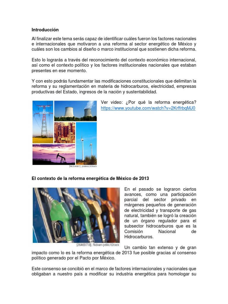 U1 La Reforma Energética de México | PDF | México | Petróleo
