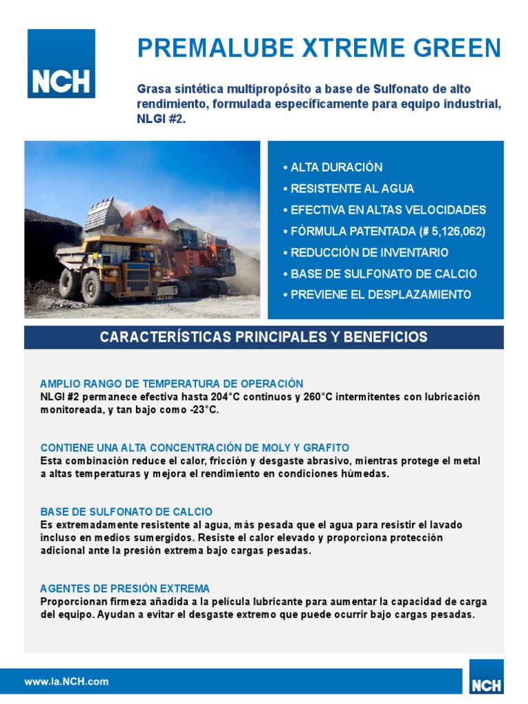 NCH Lubricants La 325j Premalube Xtreme Green 2017 | PDF | Lubricante ...