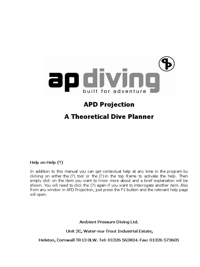 Manual Dive Planner | PDF | Scuba Diving | Underwater Diving