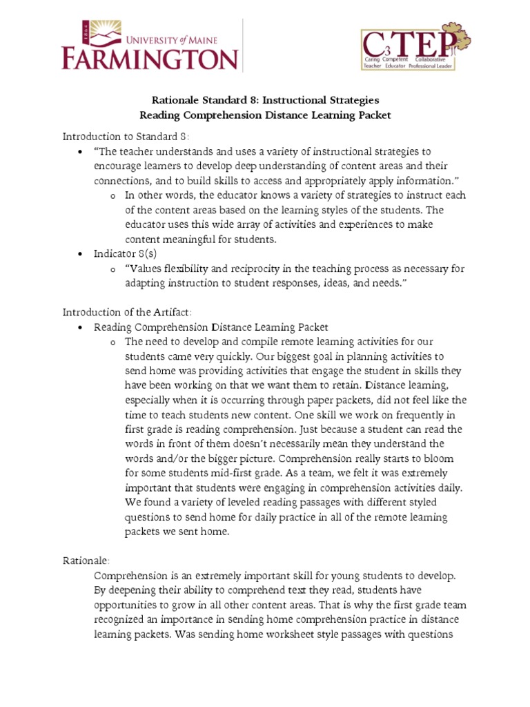 Comprehension Strategies for Distance Learning | PDF | Reading ...