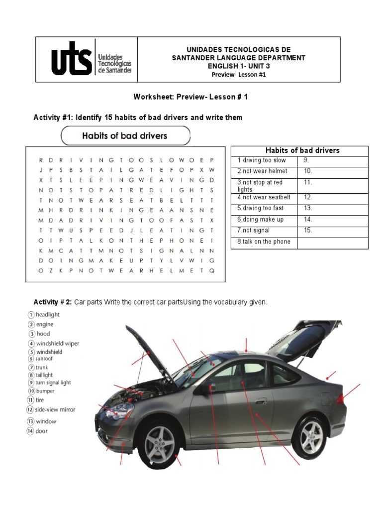 Worksheet: Preview-Lesson # 1 Activity #1: Identify 15 Habits of Bad ...