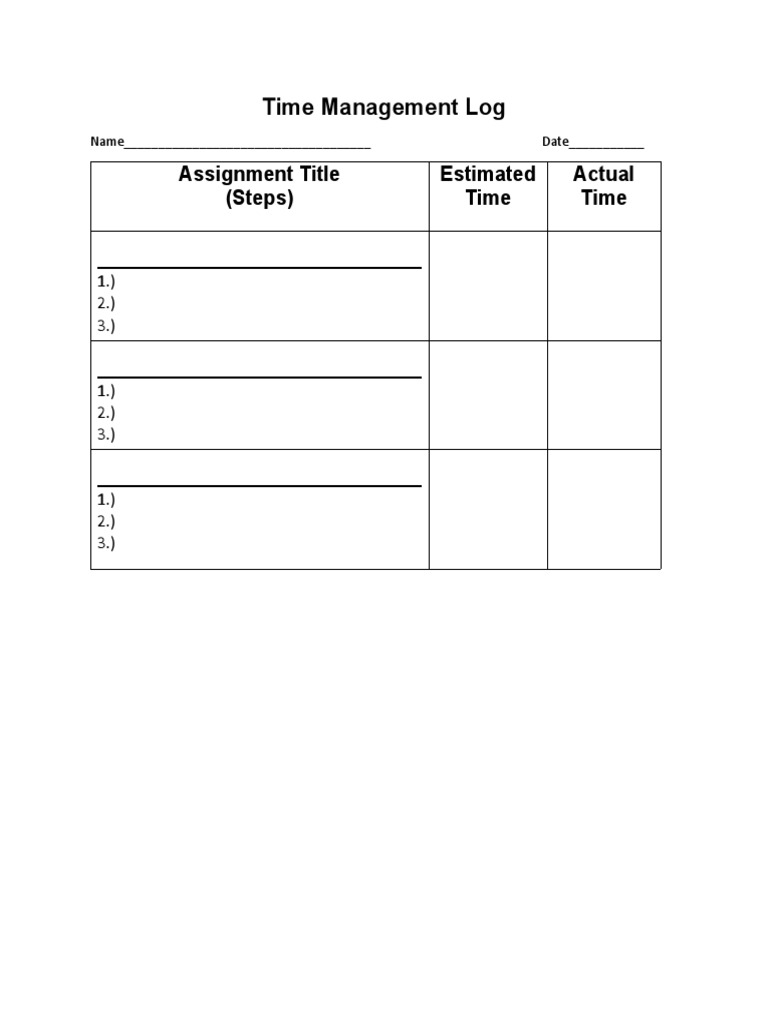 Time Management Log | PDF