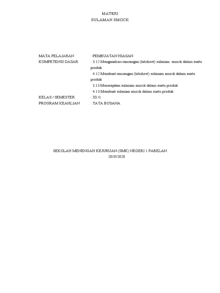 Sulaman Smock | PDF