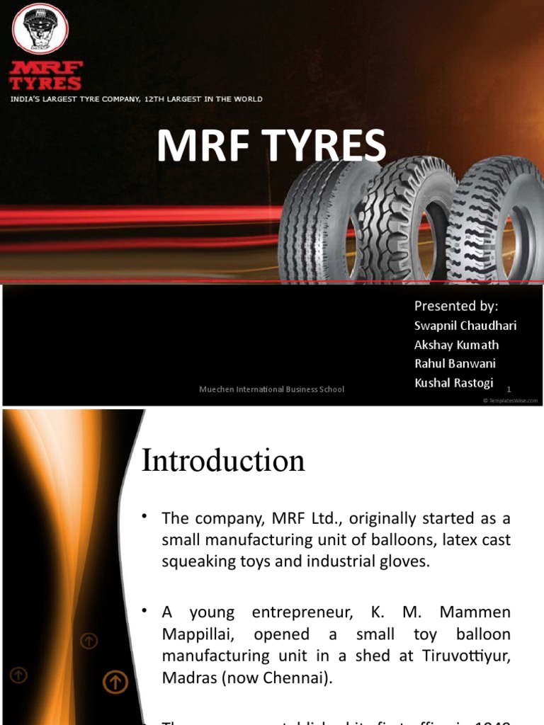 MRF Tyres: Company Overview and History | PDF | Business Economics ...