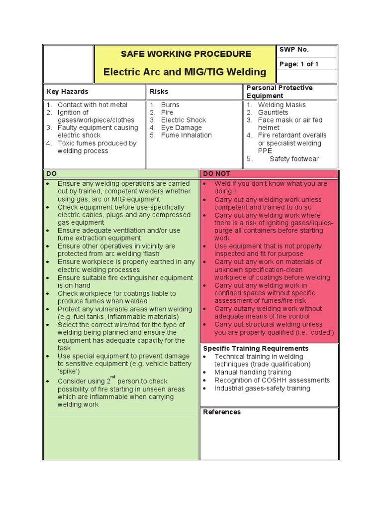 SWP-Electric Arc and MIG & TIG Welding | PDF | Welding | Construction