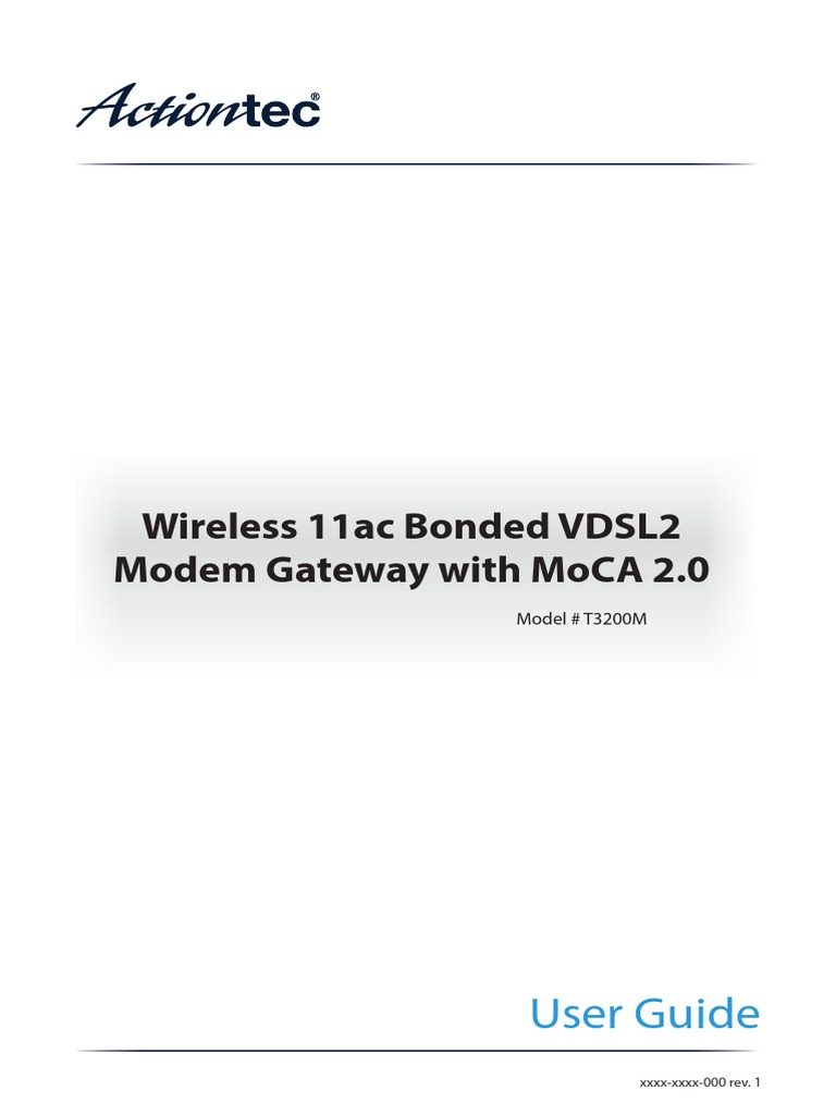 T3200M VDSL2 Modem Gateway Guide | PDF | Ip Address | Wi Fi