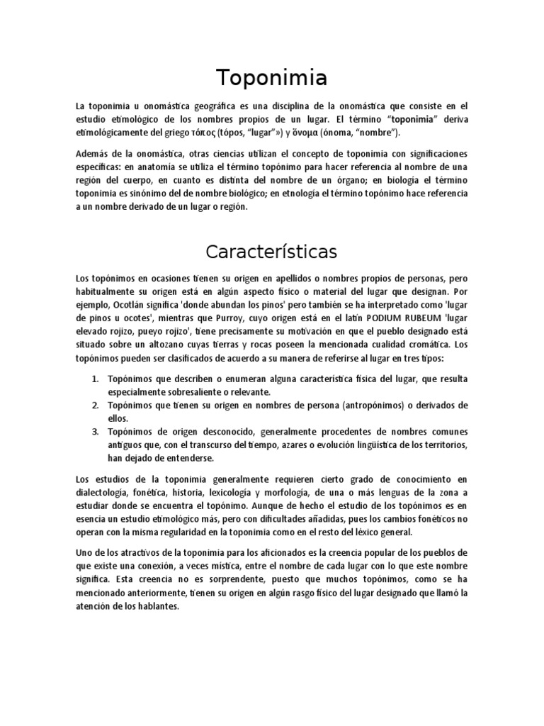 Toponimia | PDF | Datos geográficos e información | Infografia