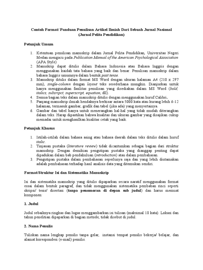 Contoh Format Artikel | PDF