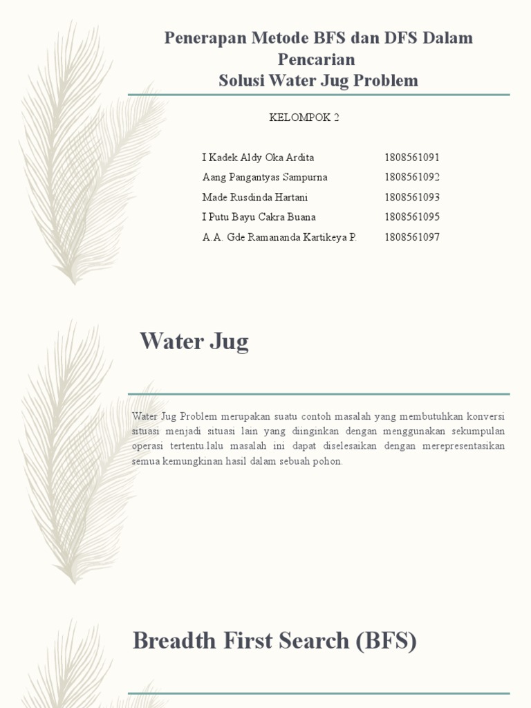 Penerapan Metode BFS Dan DFS Dalam Pencarian Water Jug Problem | PDF