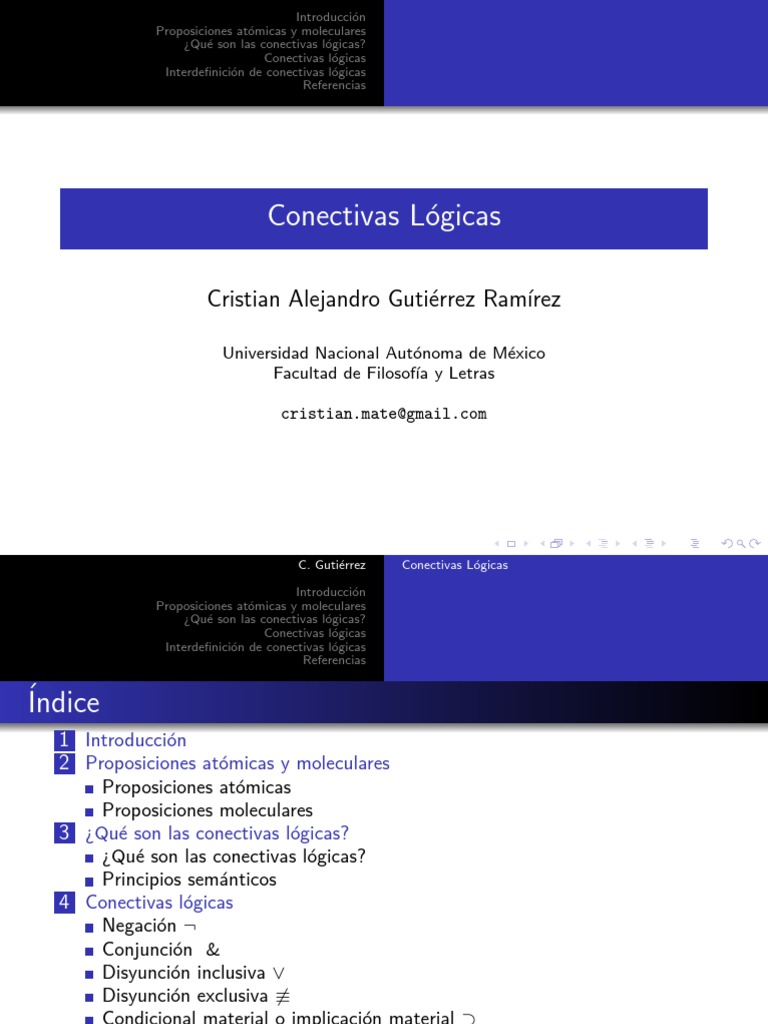 Conectivas Lógicas | PDF | Proposición | Si y solo si
