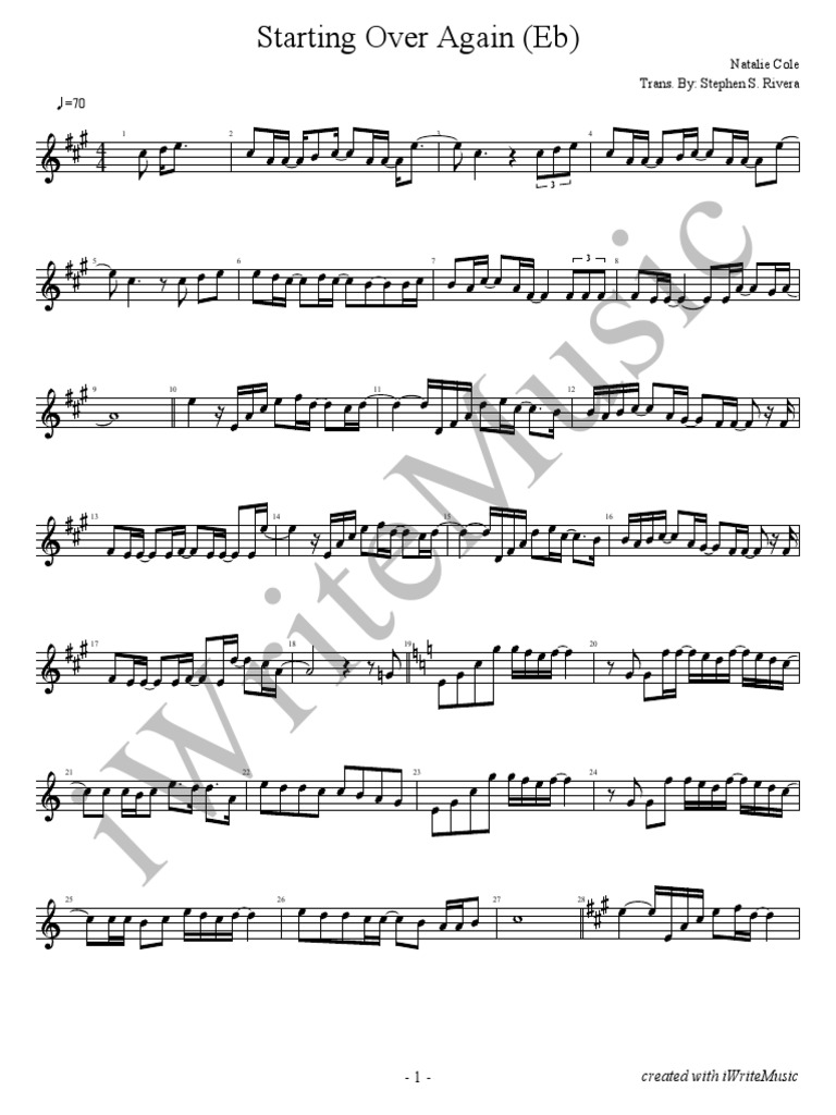 Starting Over Again Piano Chords | PDF