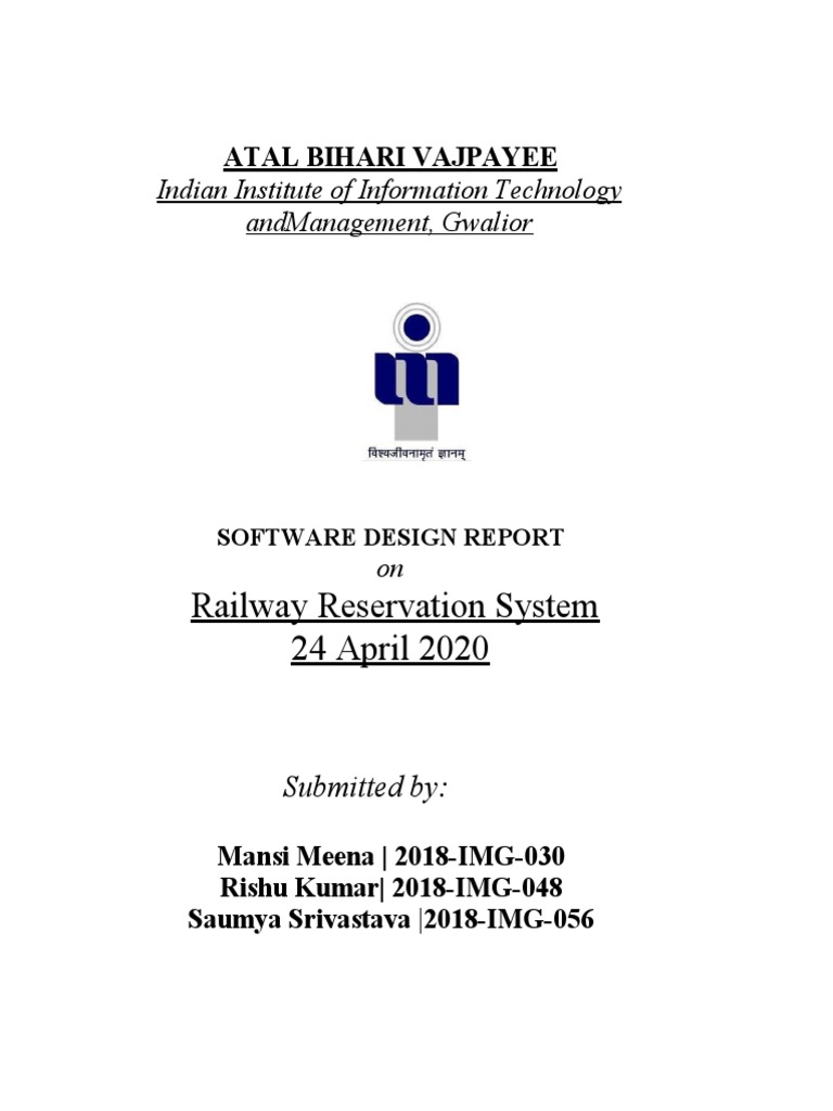 RRS Software Design Report | PDF | Class (Computer Programming) | Method (Computer Programming)