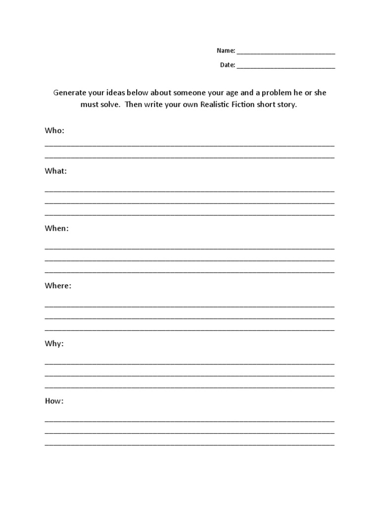 Realistic Fiction Activity Paper | PDF | Social Science
