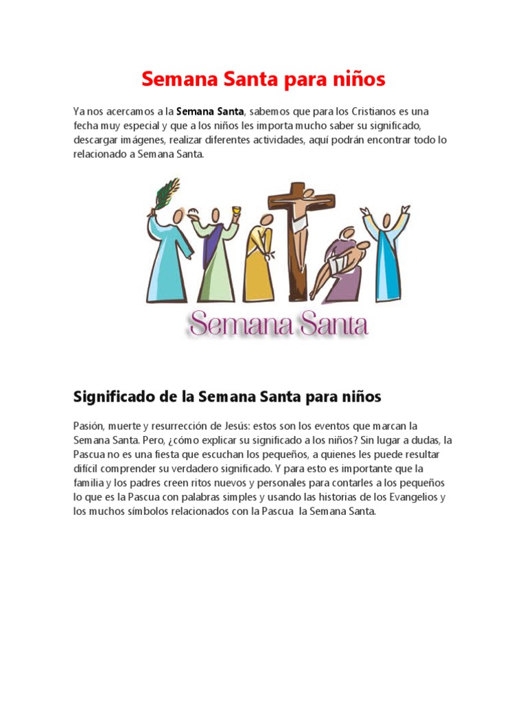 Semana Santa para Niños | PDF | Pascua de Resurrección | Comportamiento ...