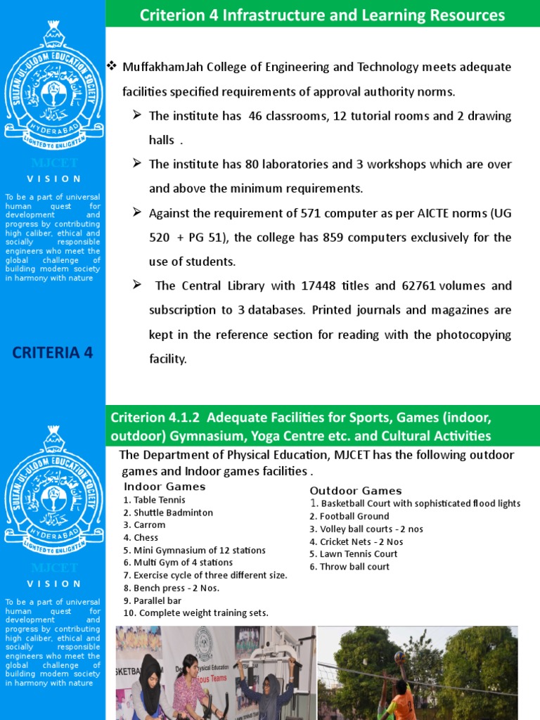 Adequate Infrastructure and Learning Resources: Facilities ...