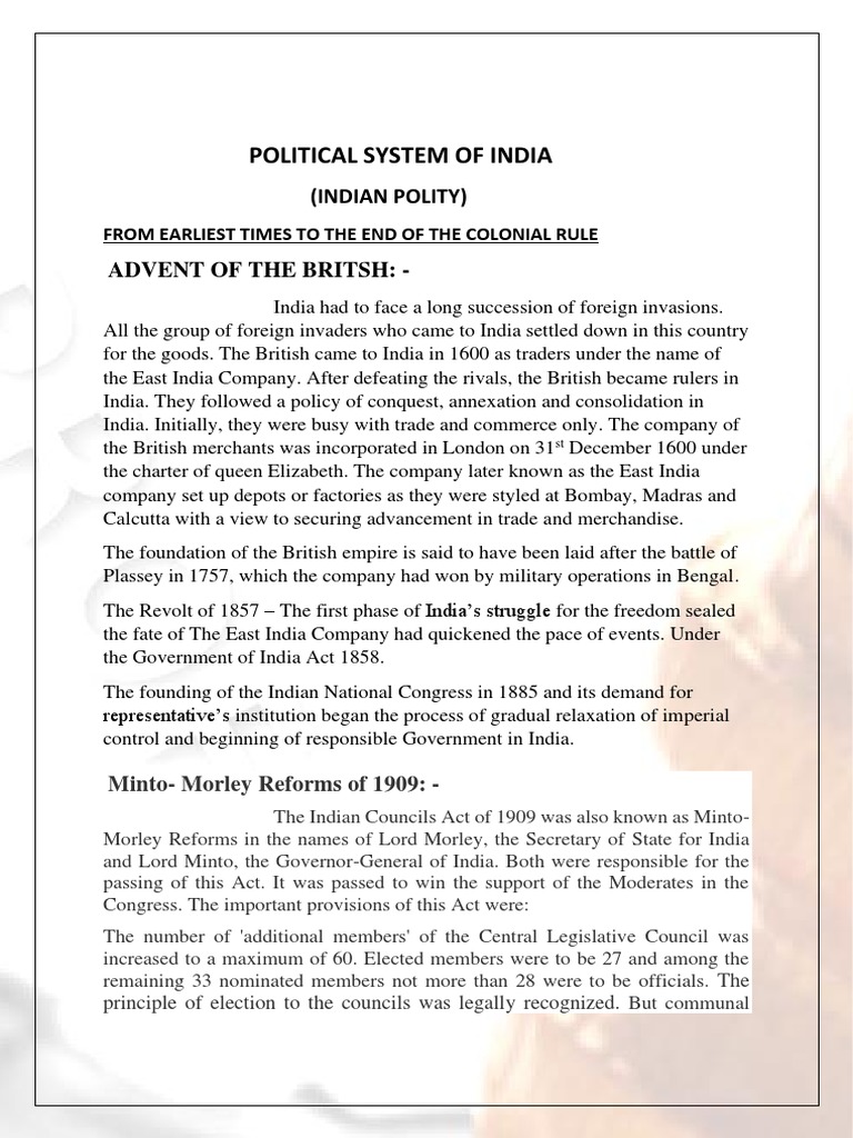 Political System of India | PDF | Constitution | Constitutional Amendment