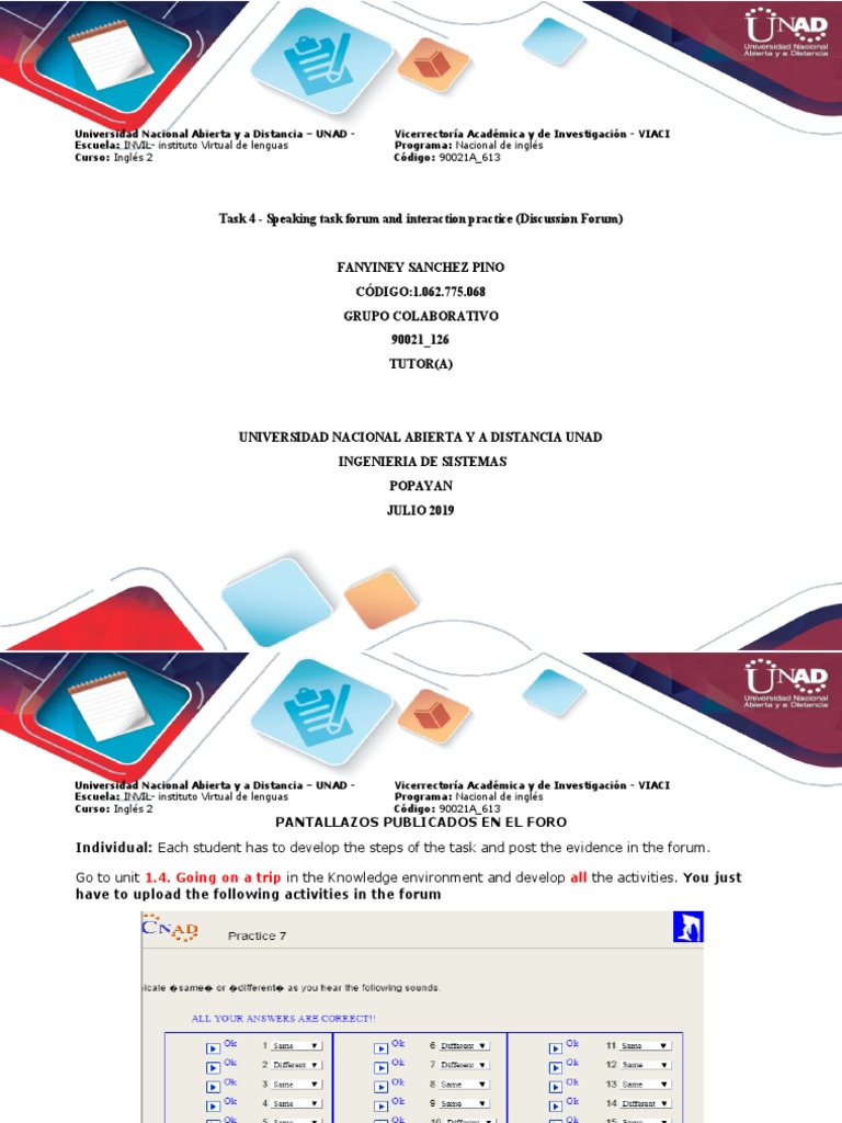 PLANTILLA Task 4 Speaking Task Forum | PDF