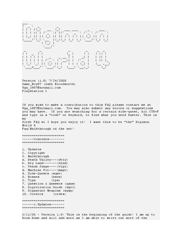 Digimon World 4 | PDF | Gun Turret | Strategy Guide