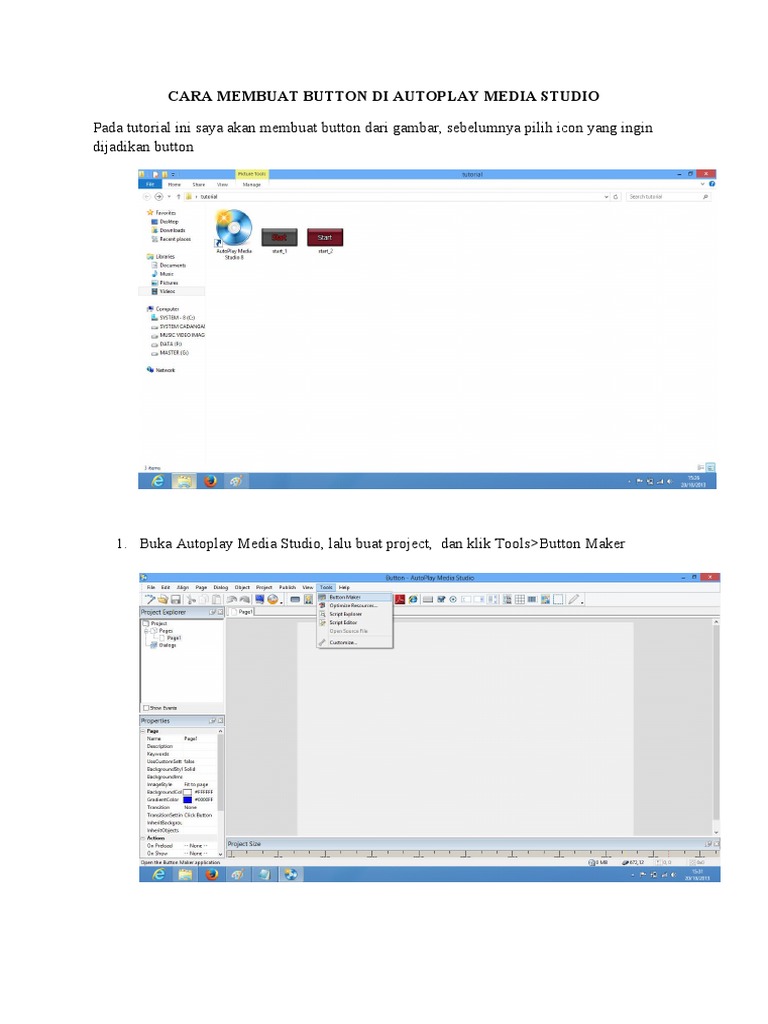 Buat Button di Autoplay Media Studio | PDF | Seni | Komputer