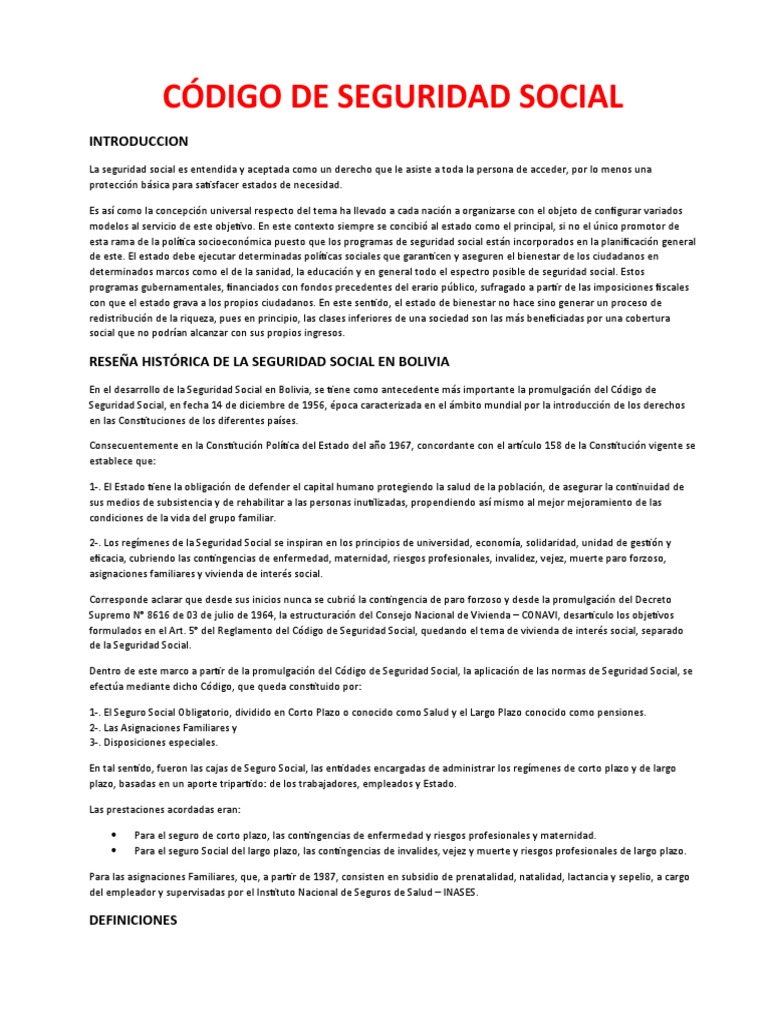 Código de Seguridad Social1 | PDF | Seguridad Social | Seguridad