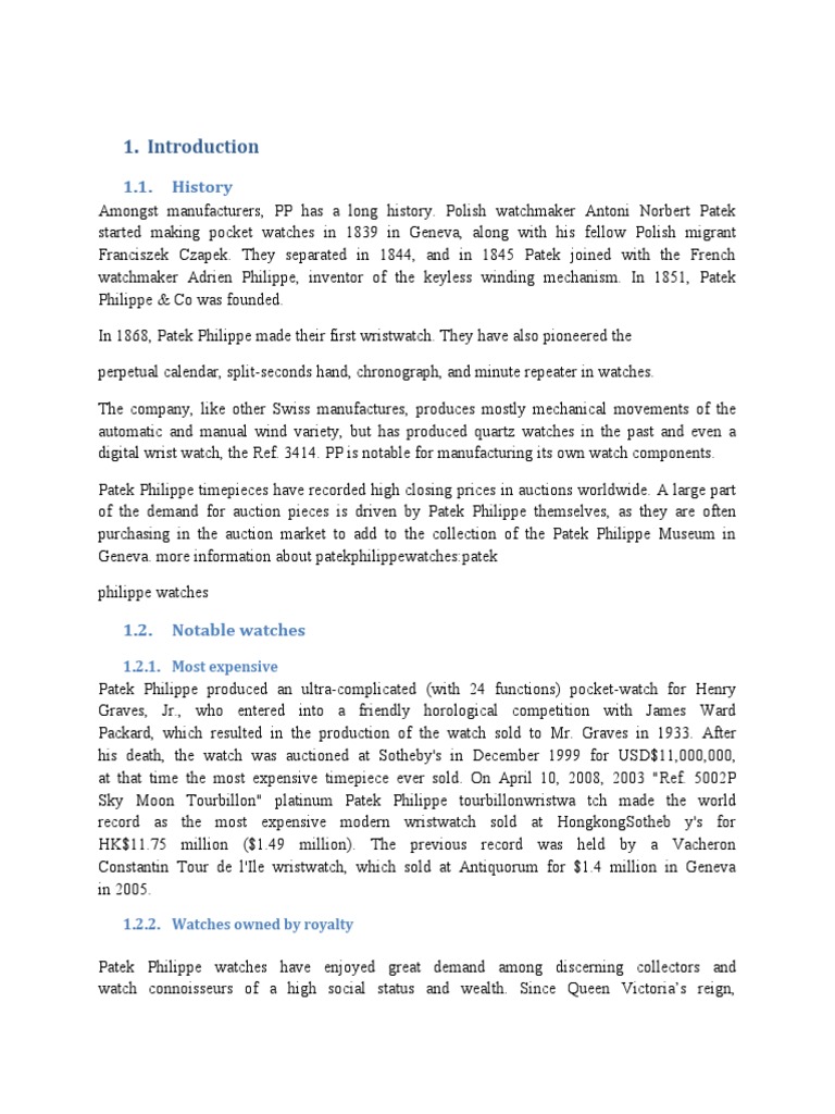 Patek | PDF | Watch | Horology