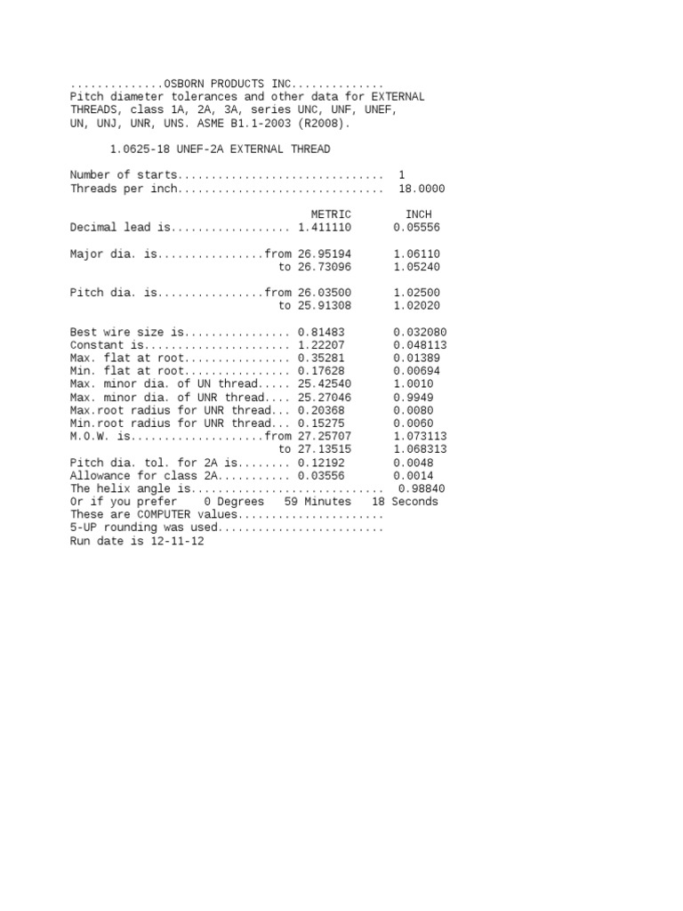 1.0625-18-UNEF-2A. Part | PDF | Computers | Technology & Engineering