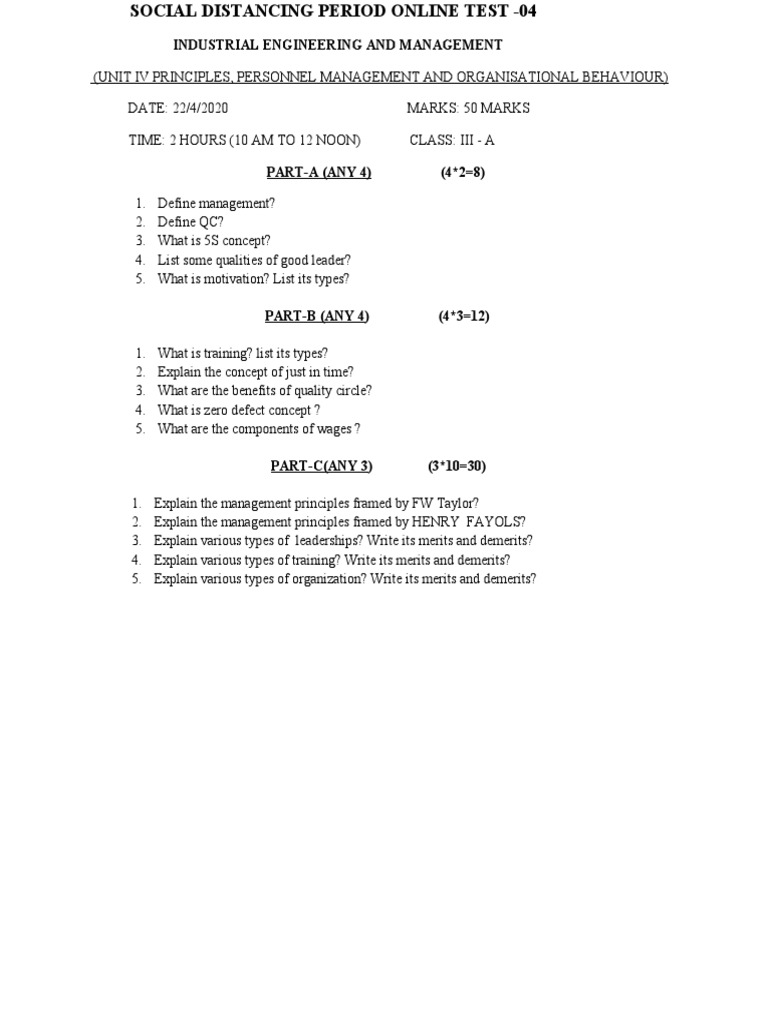 Iem Test 4 | PDF | Career & Growth