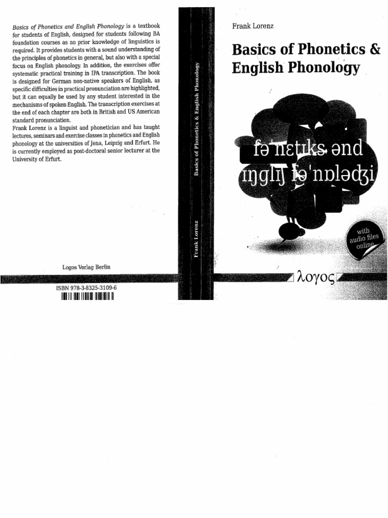 Basics of Phonetics & English Phonology-Frank Lorenz | PDF
