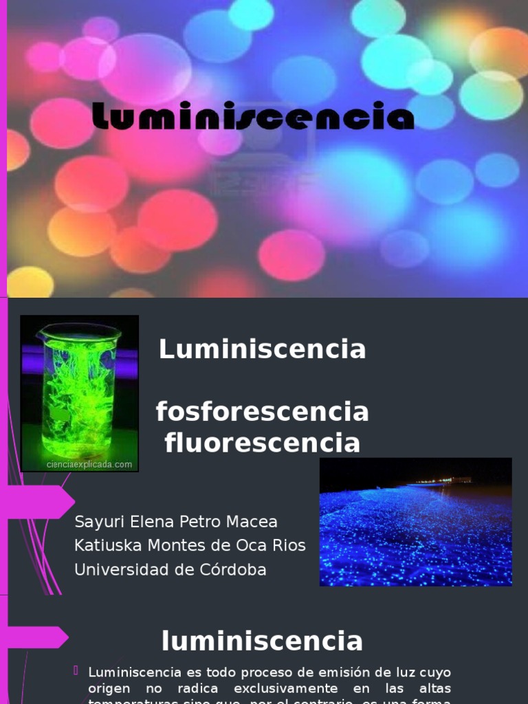 Luminiscencia: Fluorescencia y Fosforescencia | PDF | Fluorescencia ...