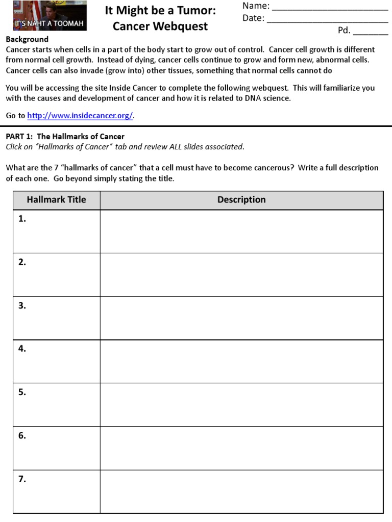 Cancer Research and Webquest | PDF | Cancer | Life Sciences