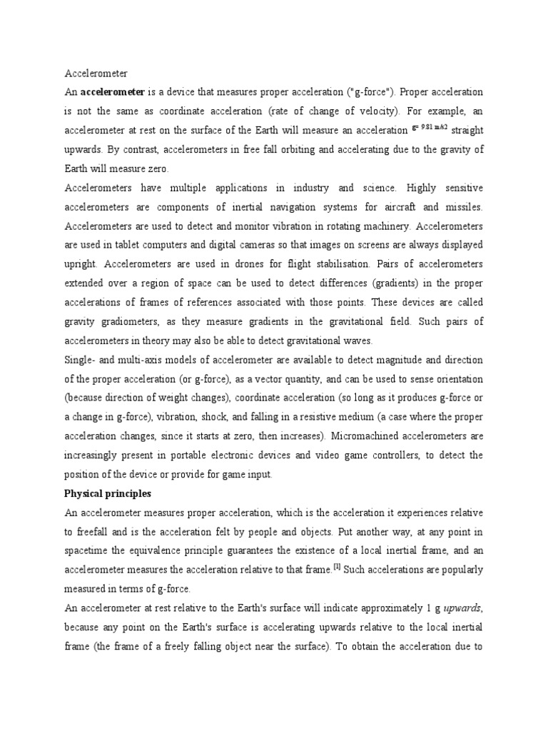 Physical Principles | PDF | Accelerometer | Inertial Navigation System