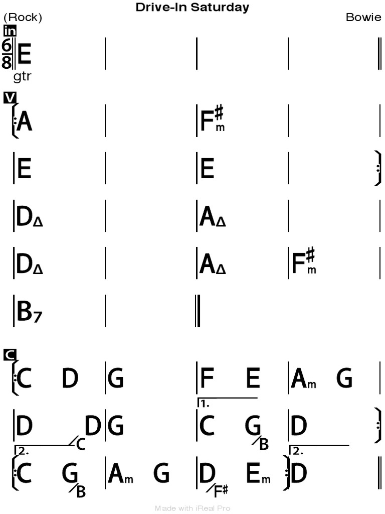 Bowie Chord Charts | PDF | David Bowie | British Rock Songs