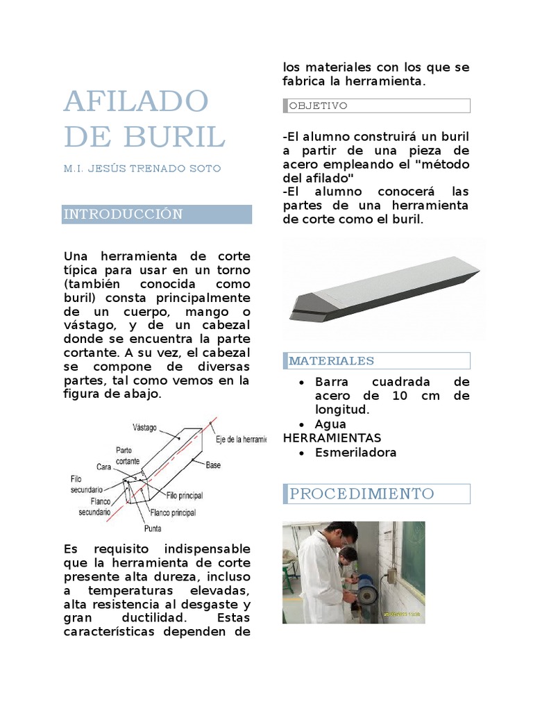 Afilado de Buril a 60 Grados | PDF | Acero | Herramientas