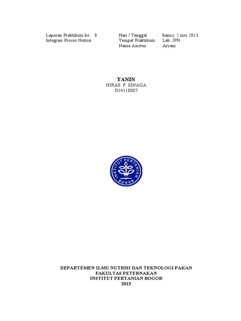Analisis Tanin dalam Pakan Ternak | PDF | Sains & Matematika