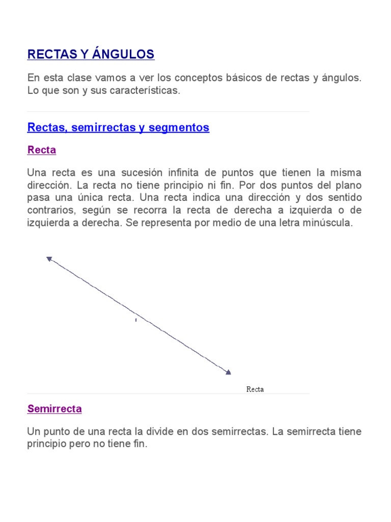 Rectas y Ángulos | PDF | Ángulo | Línea (geometría)