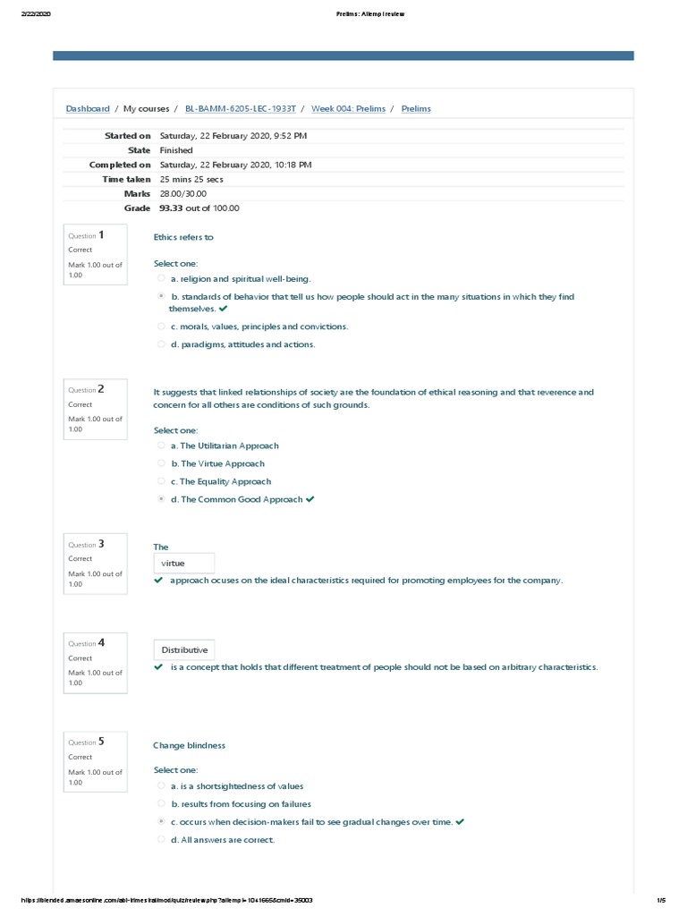 Prelims - Attempt Review (4 Files Merged) BE PDF | PDF | Utilitarianism | Integrity
