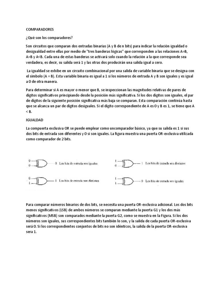 Comparadores 1 | PDF | Circuito integrado | Bienes manufacturados